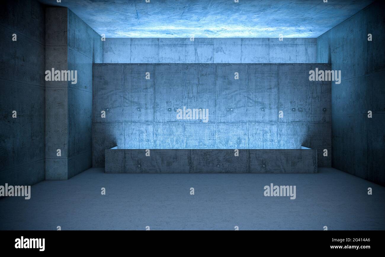 empty concrete room, minimal architecture. 3d render Stock Photo - Alamy