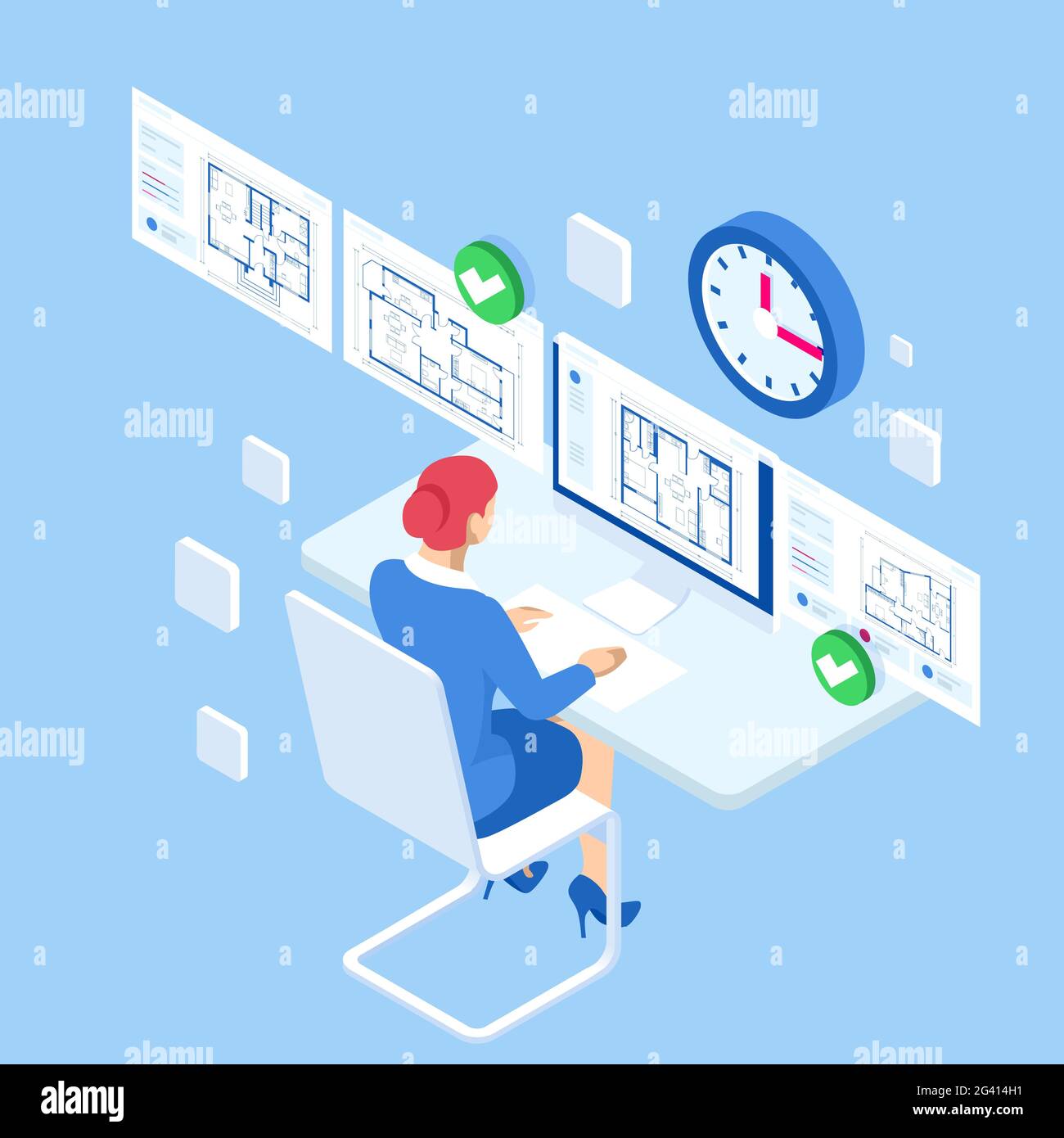 Isometric Construction Project Management, Architectural Project ...
