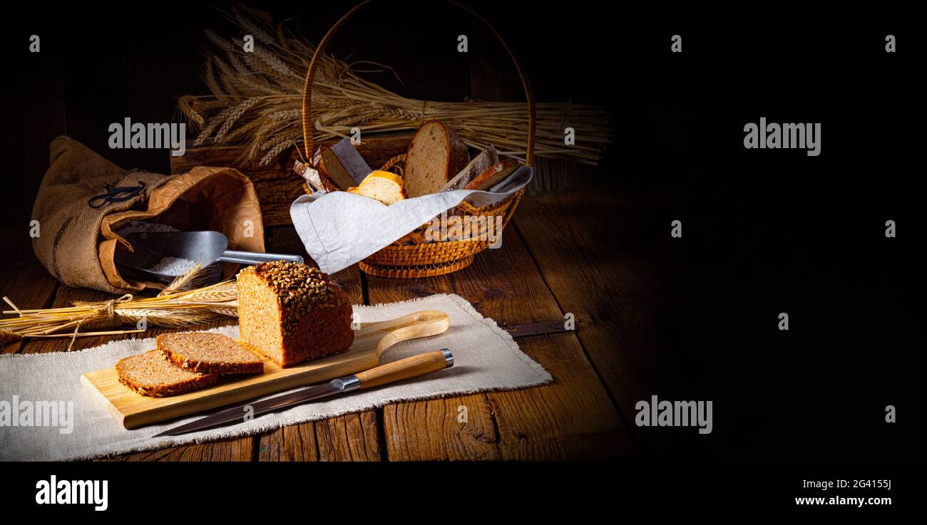 Moist wholemeal bread, crushed or ground whole grain Stock Photo - Alamy