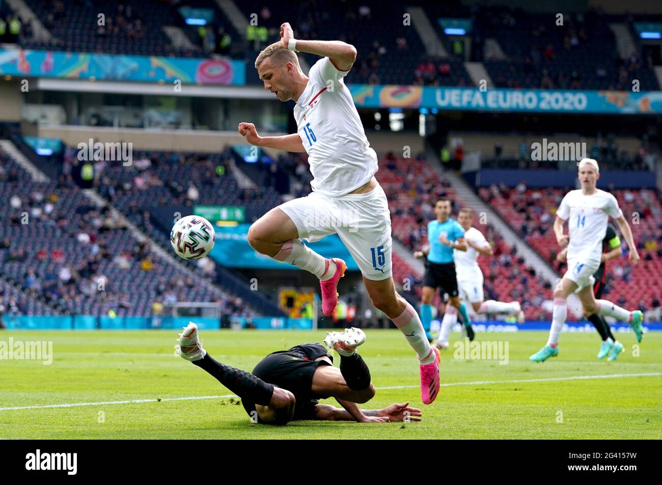 Czech Republic's Tomas Soucek controls the ball during the UEFA Euro ...