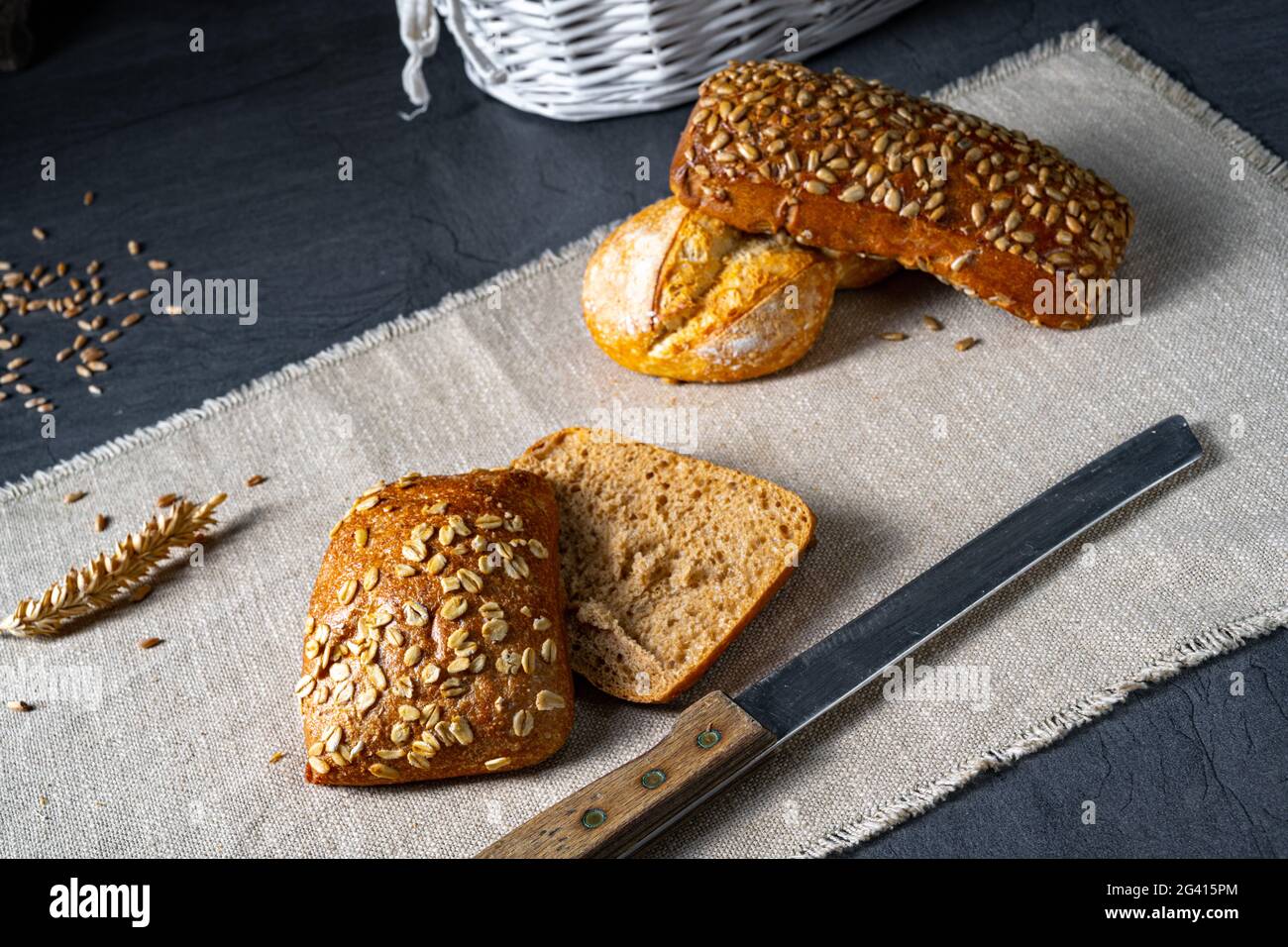 Delicious and crispy breakfast rolls Stock Photo - Alamy