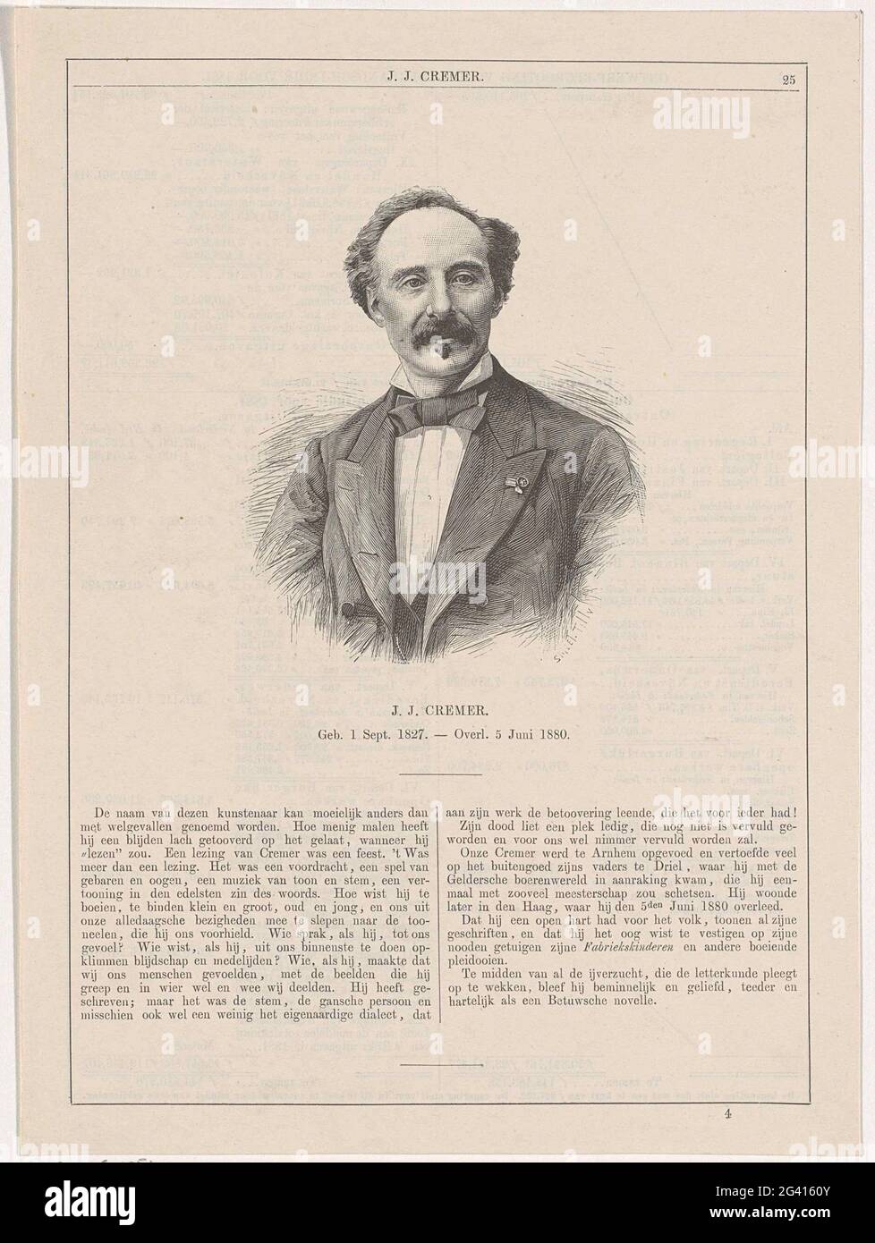 Portrait of Jacob Cremer. Portrait of Jacob Cremer. In the undermaster ...