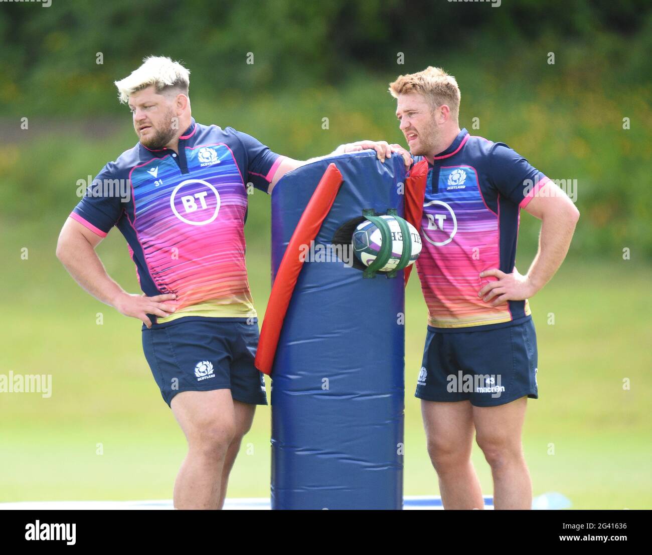 Kyle steyn during scotland rugby training session at the oriam hi-res ...