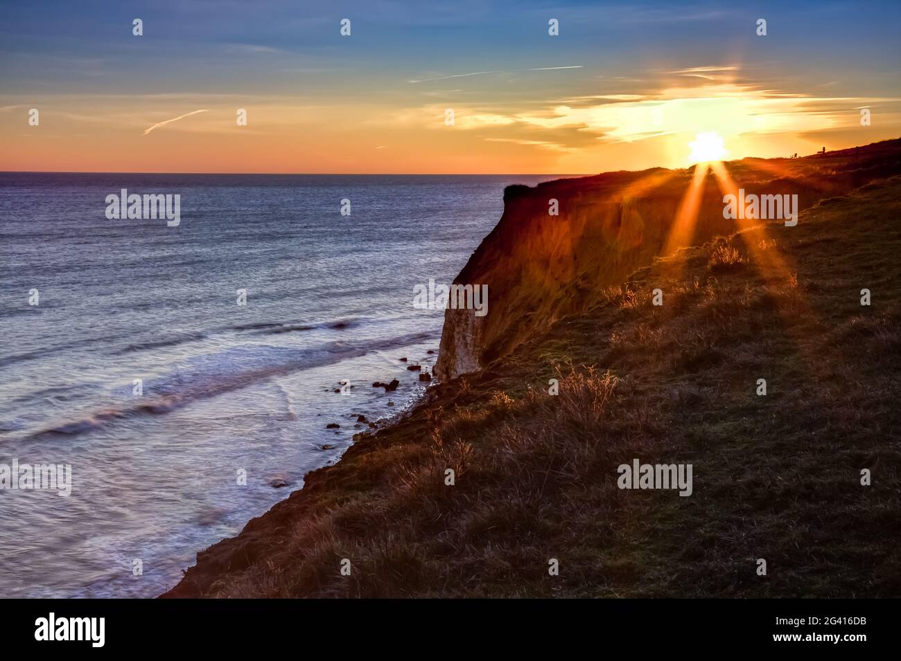 Sunset over Hope Gap Stock Photo - Alamy