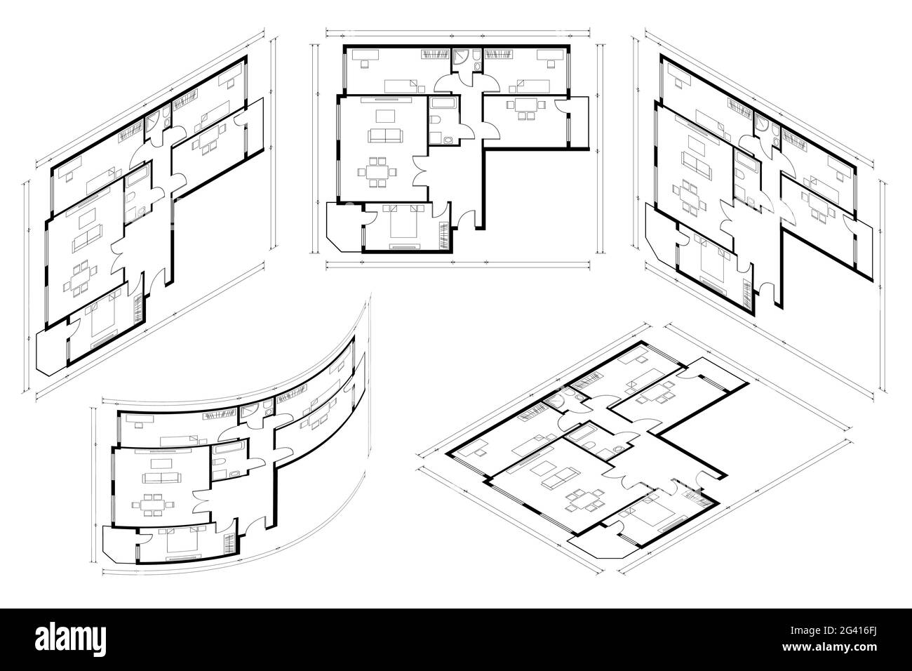 Isometric Architect Blueprint Vector Plan Of Home Blueprint House Plan