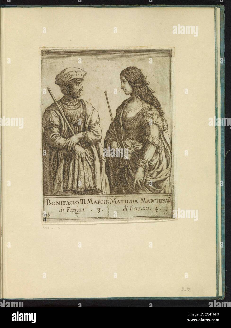 Double portrait of Canossa Bonifacio III and his daughter Matilda from ...
