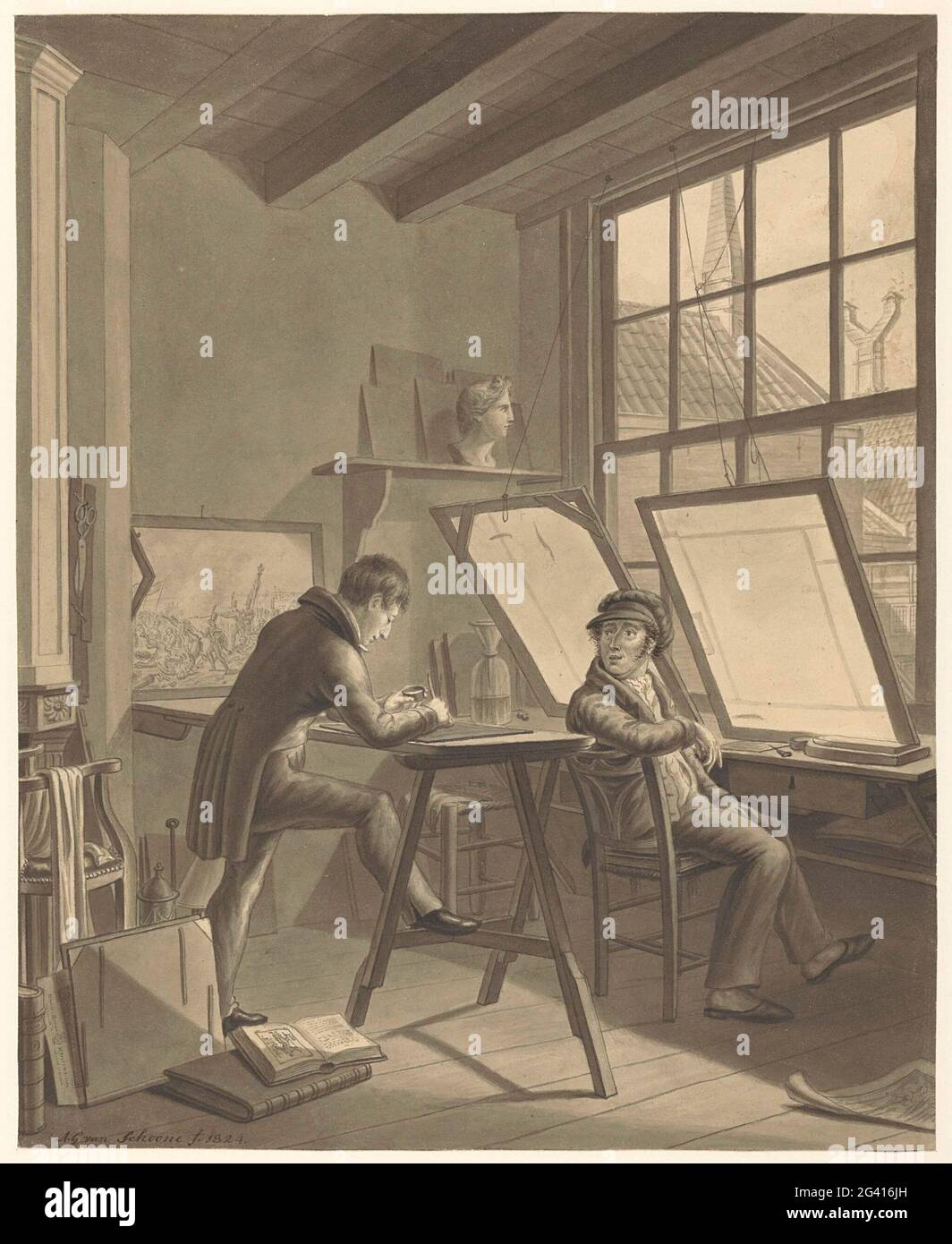 Atelier van Jacob Ernst Marcus in the Rozenstraat in Amsterdam Stock ...