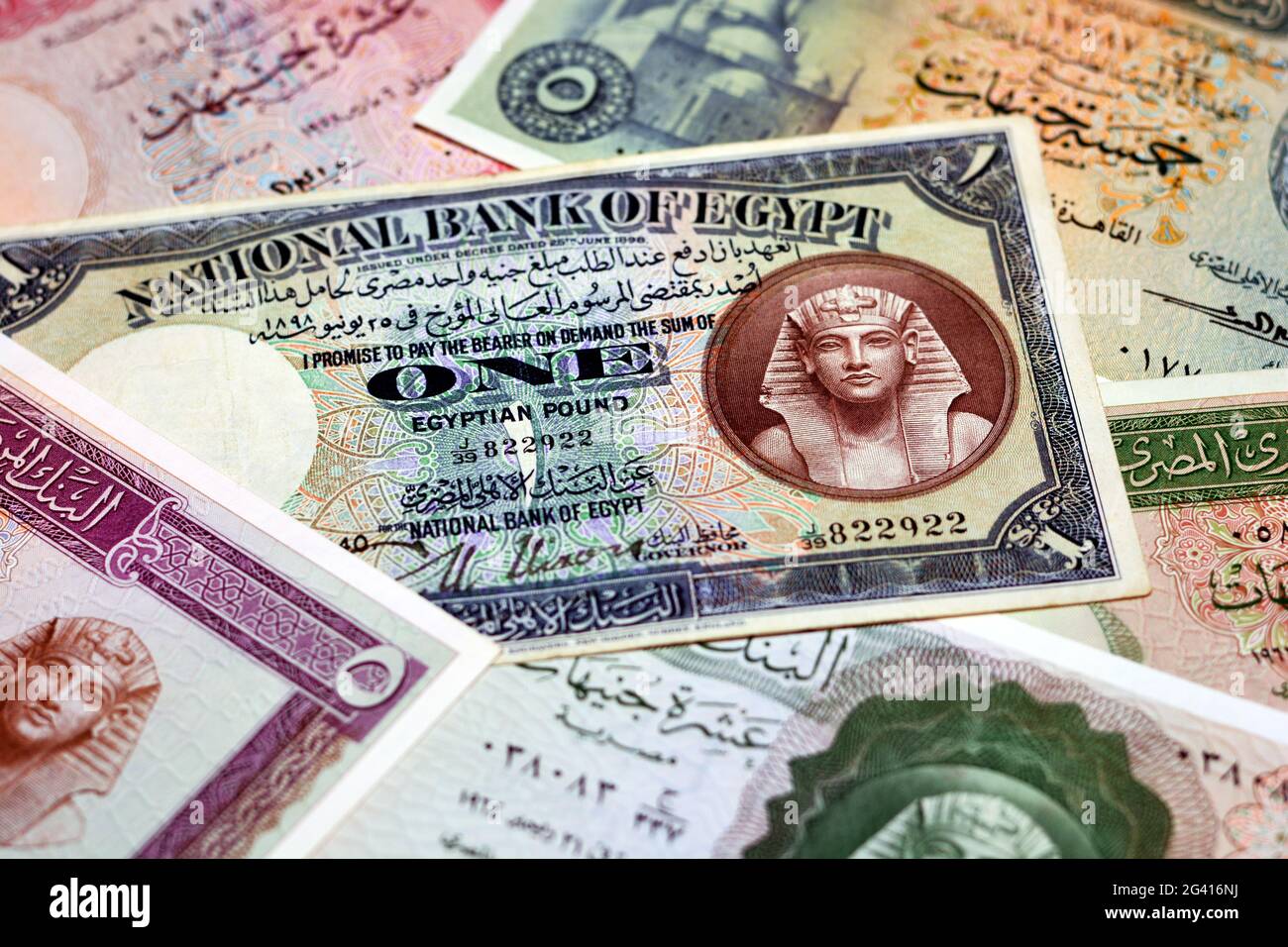 Selective focus of old Egyptian money banknotes, Leftover Egyptian ...