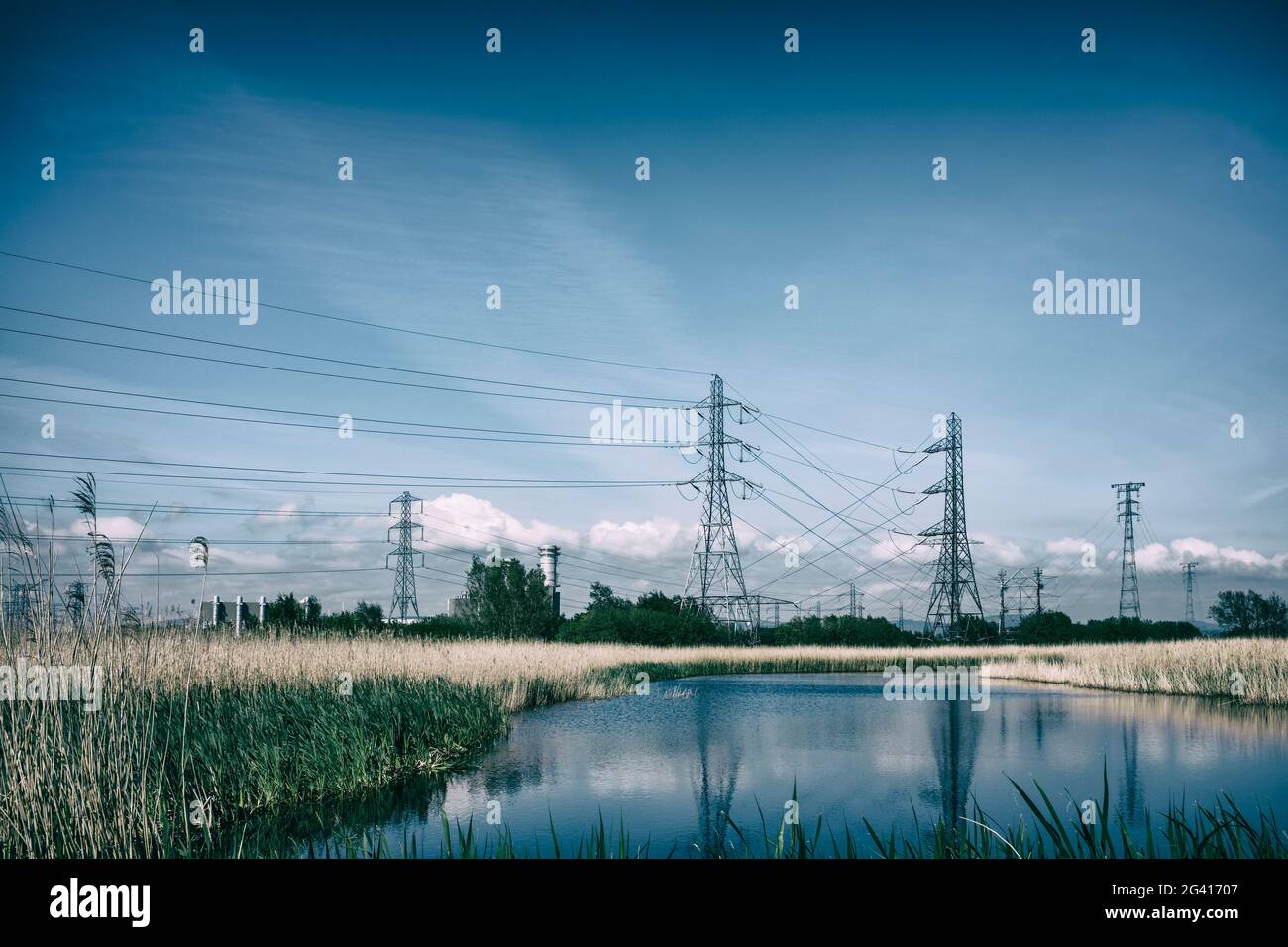 Electricity power station and lake Stock Photo - Alamy