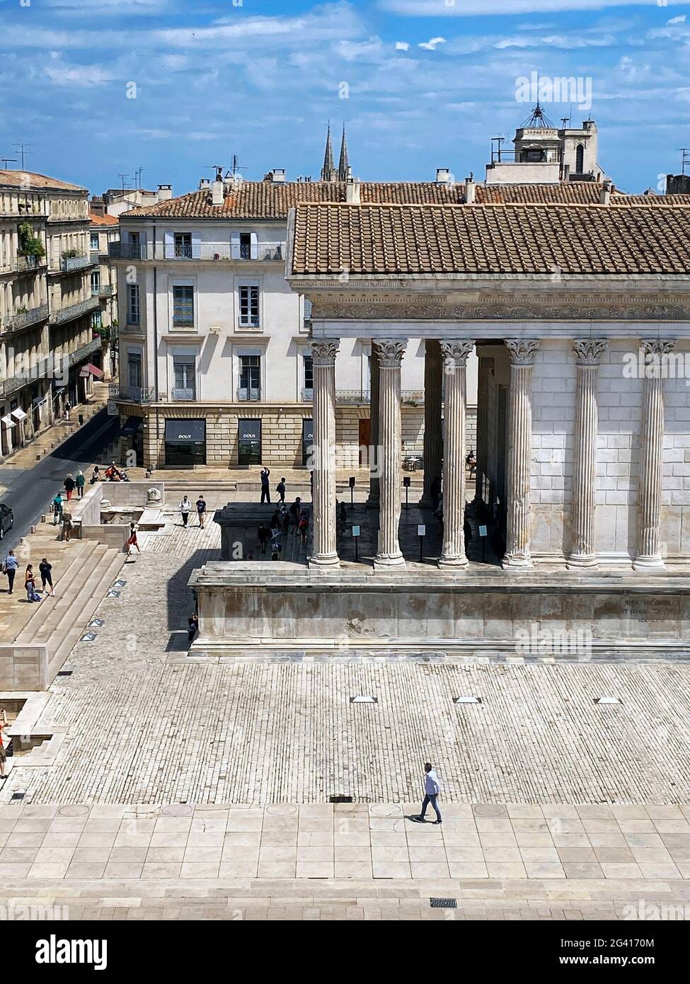 Maison Carrée, a ancient Roman temple built around 4-7 AD and dedicated ...