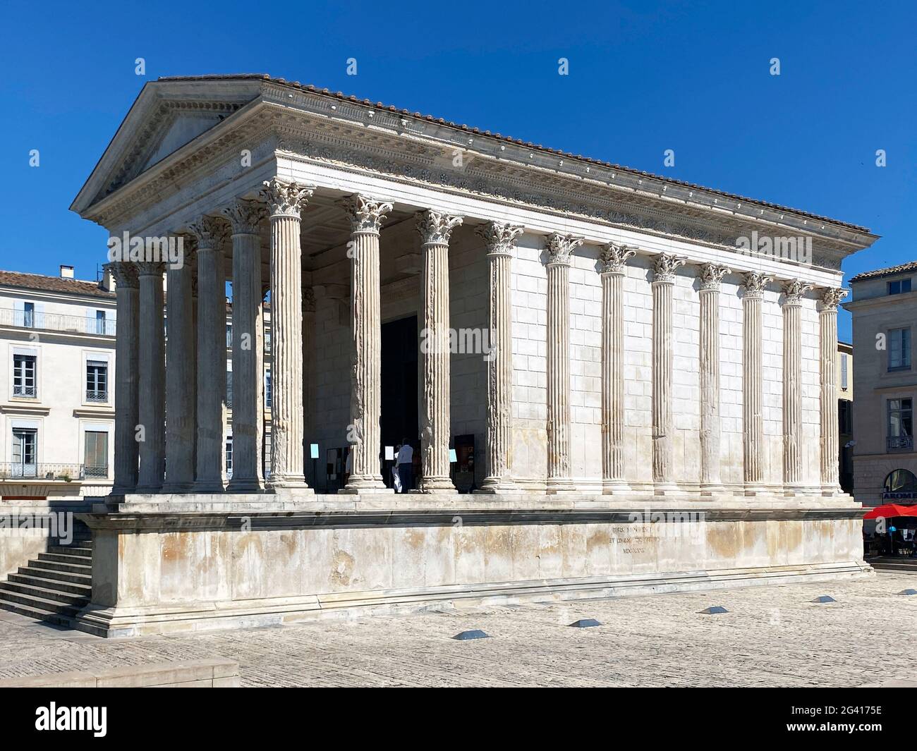 Maison Carrée, a ancient Roman temple built around 4-7 AD and dedicated ...
