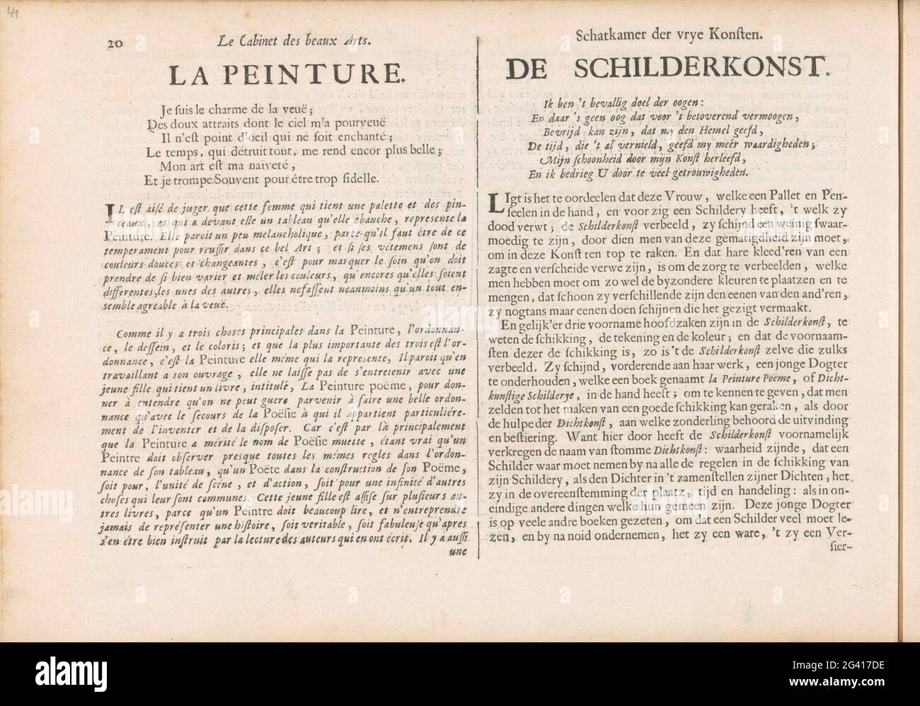 Text sheet about painting. Declaration of the print with the ...