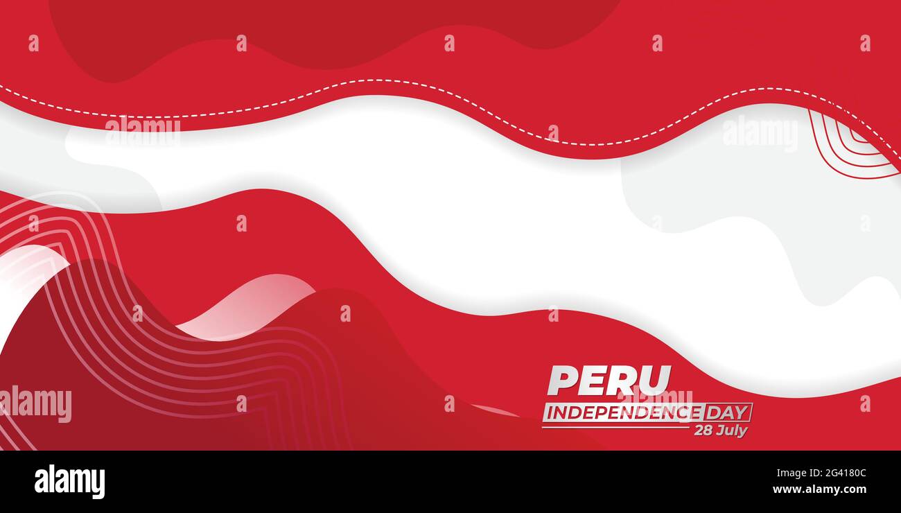 Peru Independence day with Red and White abstract design. Good template ...