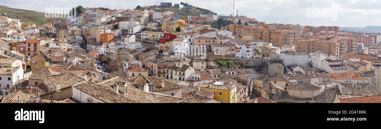 Panorama view of the rooftops and colorful houses of the old city ...
