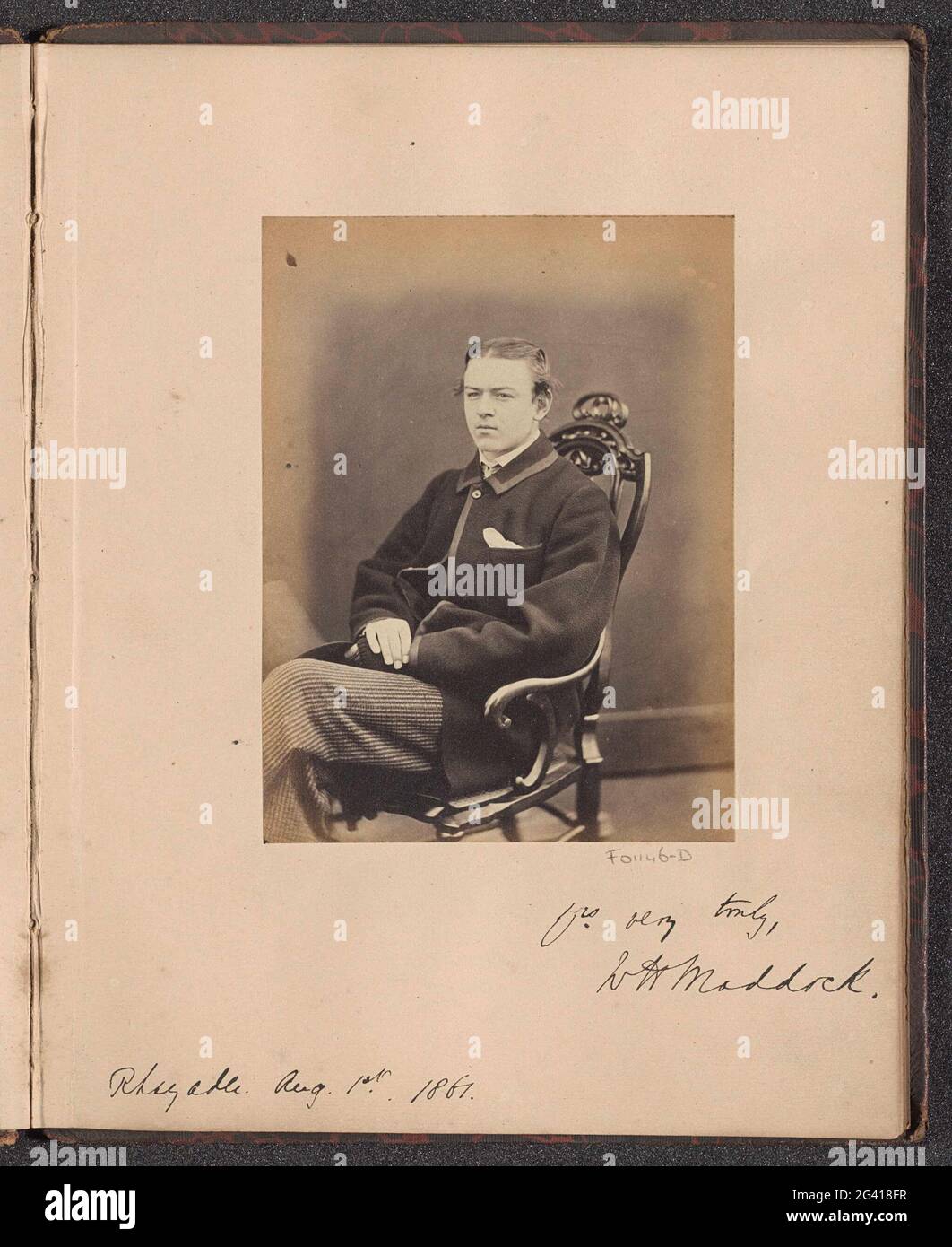 Portrait of W.H. Maddock, student in Oxford; W.H. Maddock. Part of ...