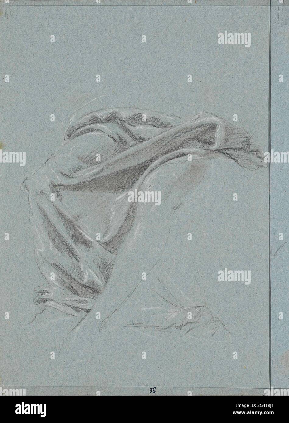 Draped substance over an lower body. Page 40 from a sketchbook with 158 ...