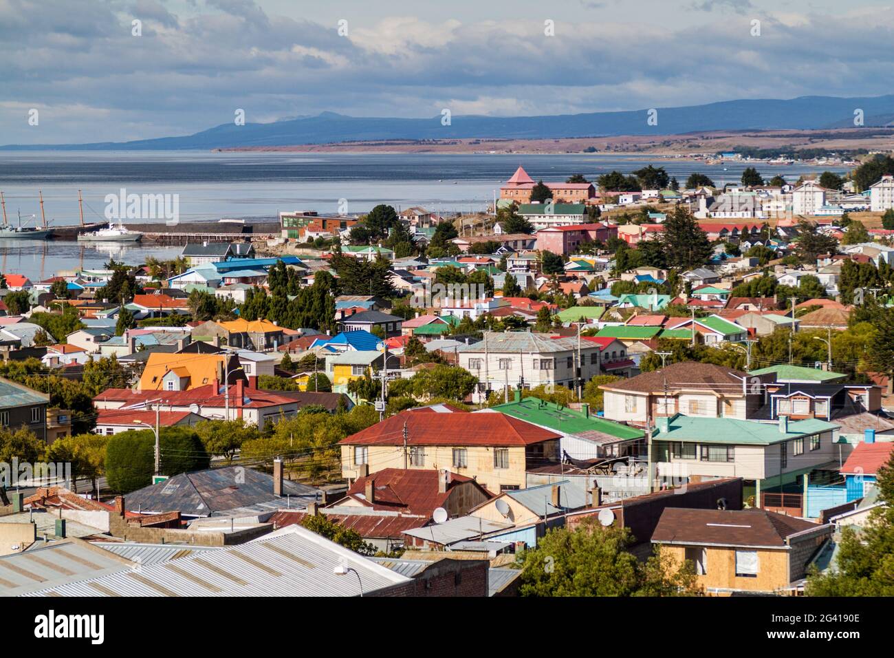 Aerial view of Punta Arenas, Chile Stock Photo - Alamy