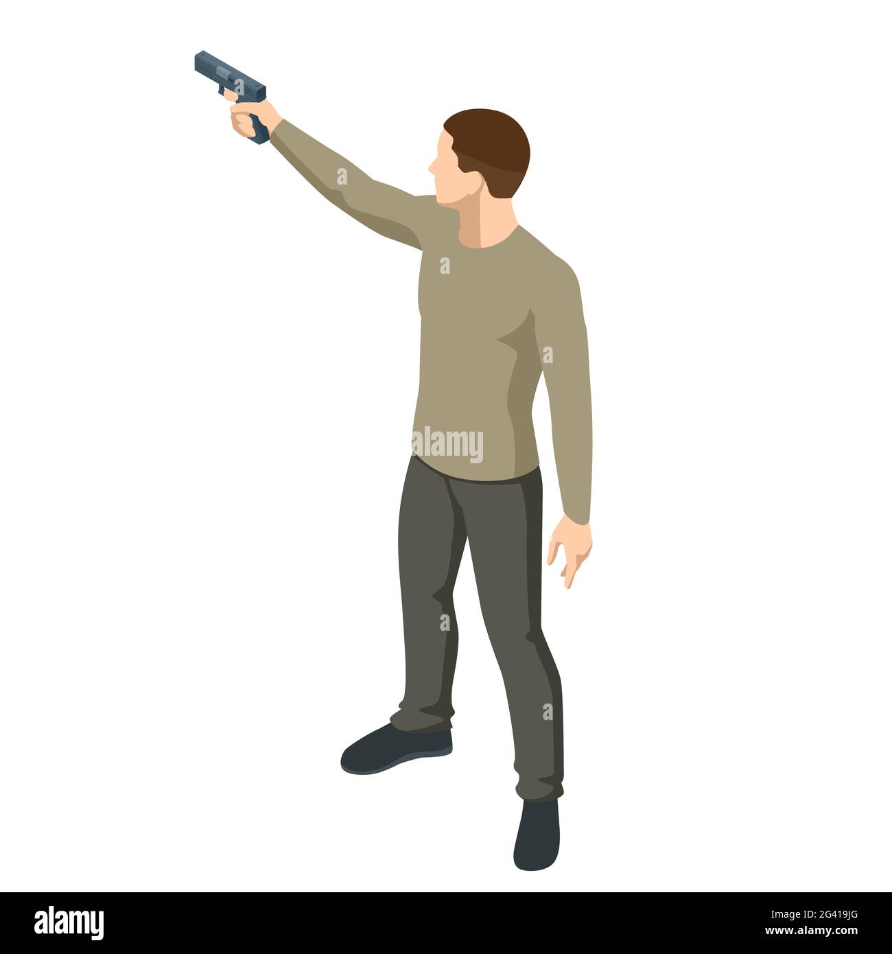 Gunman silhouette Cut Out Stock Images & Pictures - Alamy