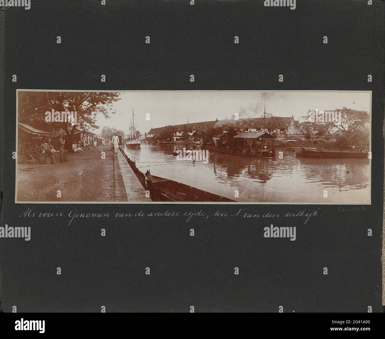 Panorama of the old barracks in the lower city of Batavia, seen north ...