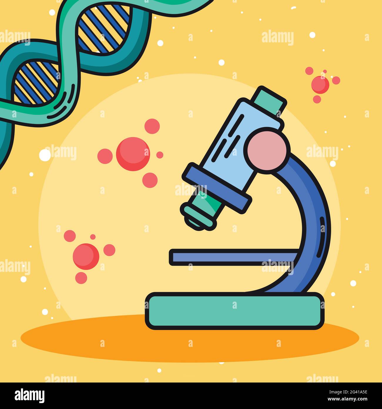 chemistry and science microscope with dna Stock Vector Image & Art - Alamy