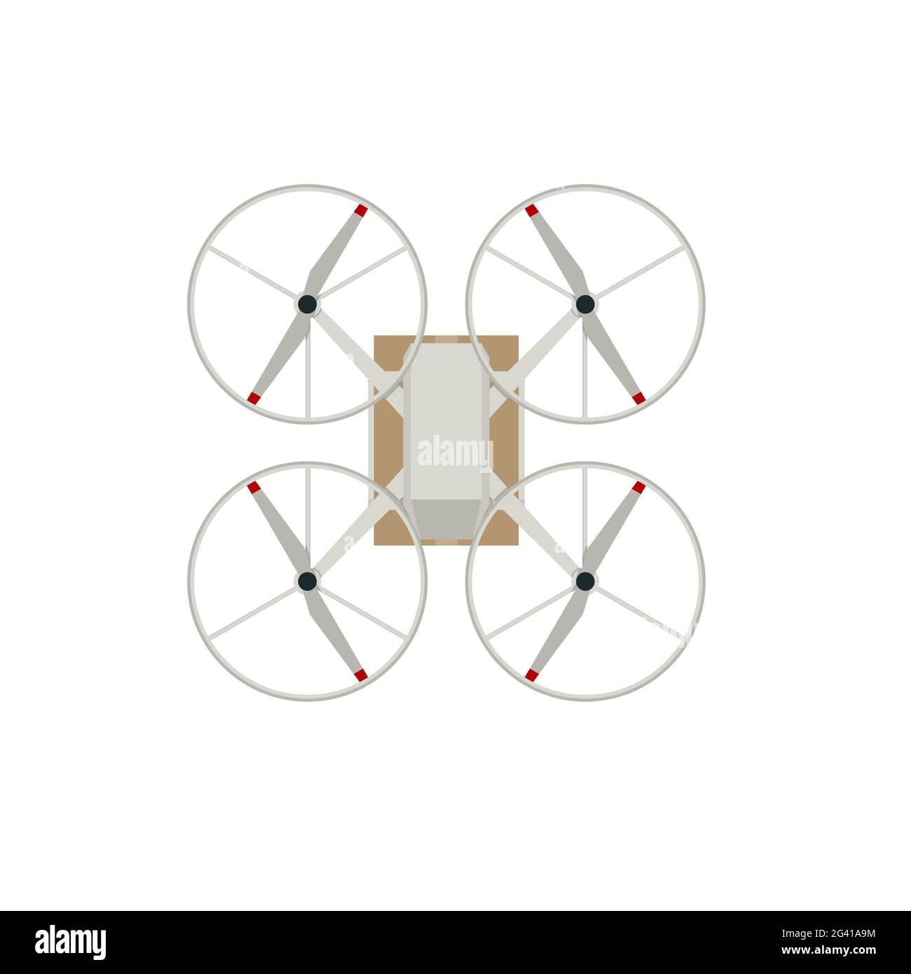 Drone delivery. Quadcopter carrying a package to customer. Delivery of ...