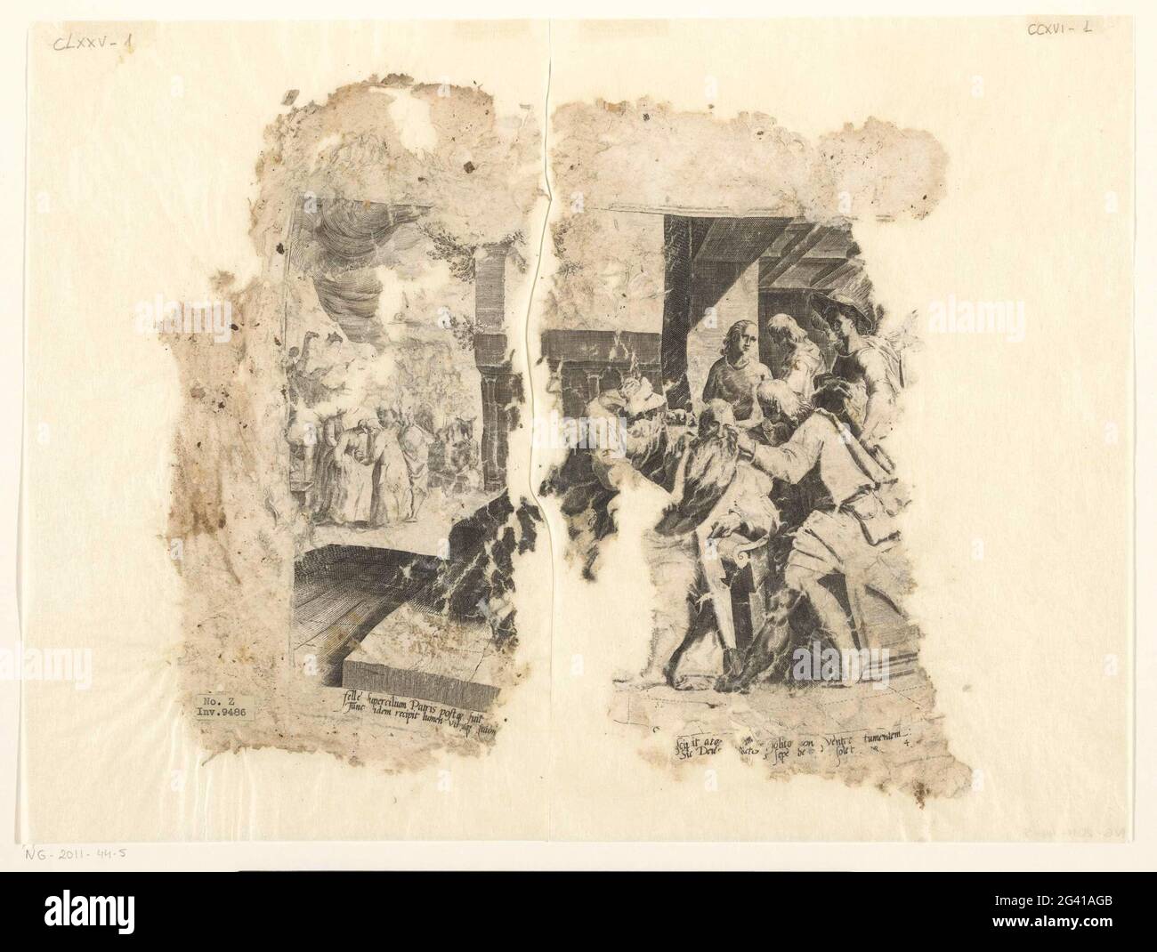 Healing from Tobit; History of Tobias. On the left in the background ...