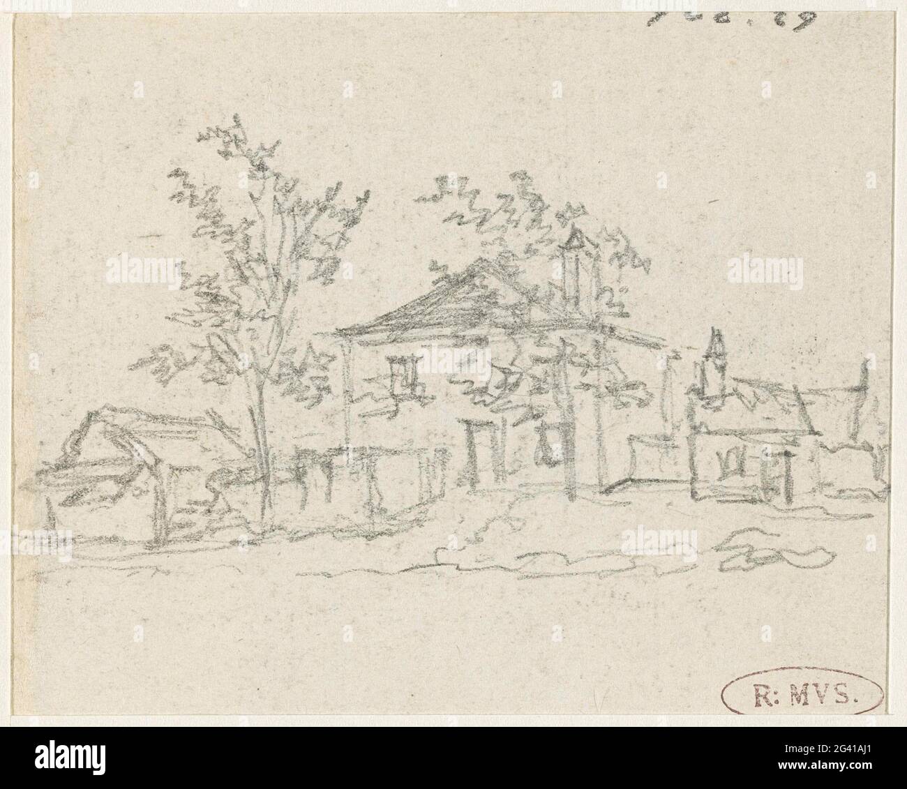 Sketch of a farm Stock Photo - Alamy