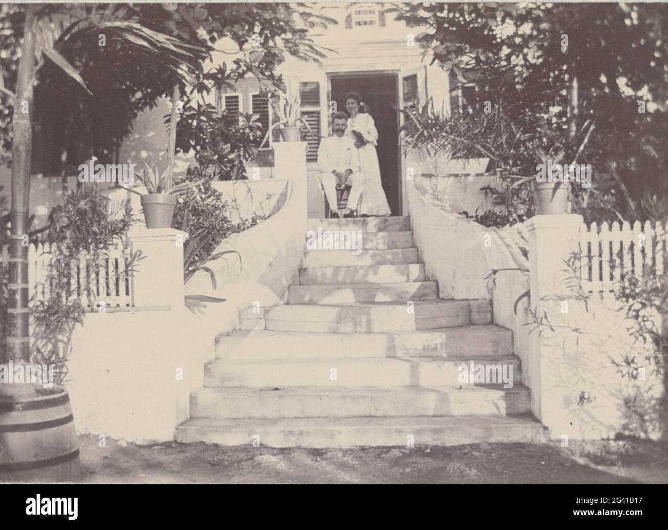 Mr. and Mrs. Land in Curaçao. Mr. and Mrs. Land, in the door of their ...