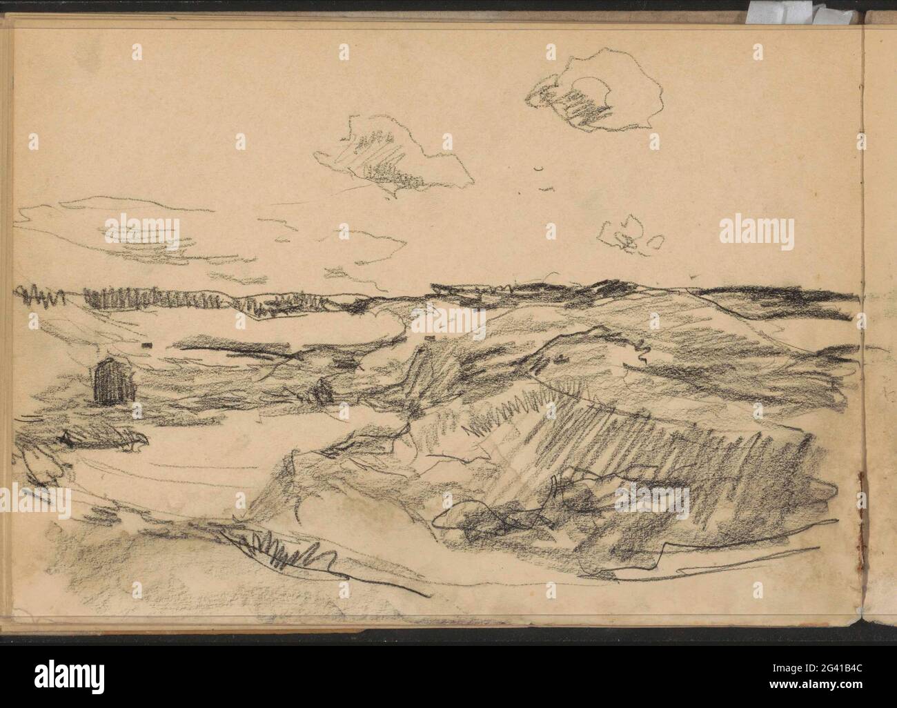 Hilly landscape. Possibly a landscape in the area of Landgoed ...