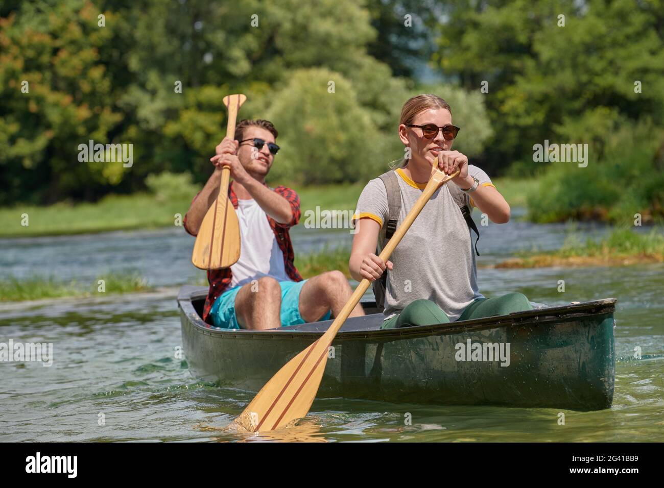 Canoe space trip couple hi-res stock photography and images - Alamy