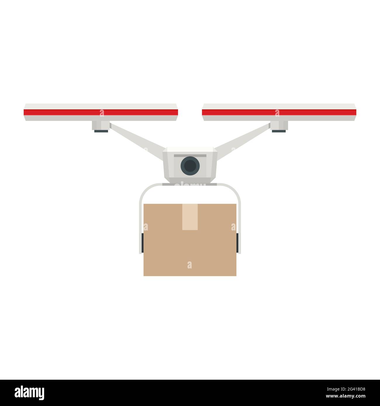 Drone delivery. Quadcopter carrying a package to customer. Delivery of ...