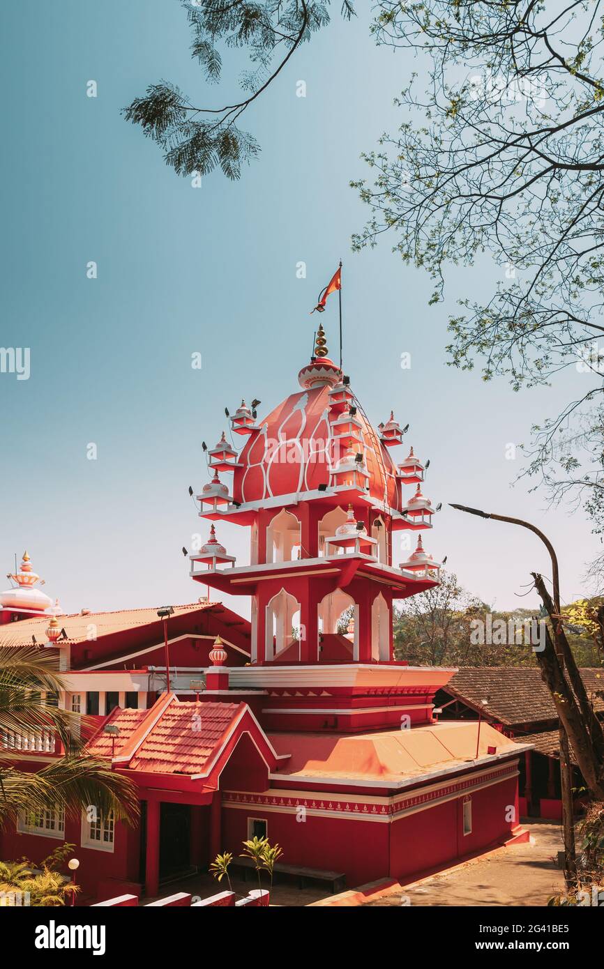 Panaji, Goa, India. Tower Of The Hindu Maruti Temple Or Hanuman Temple ...