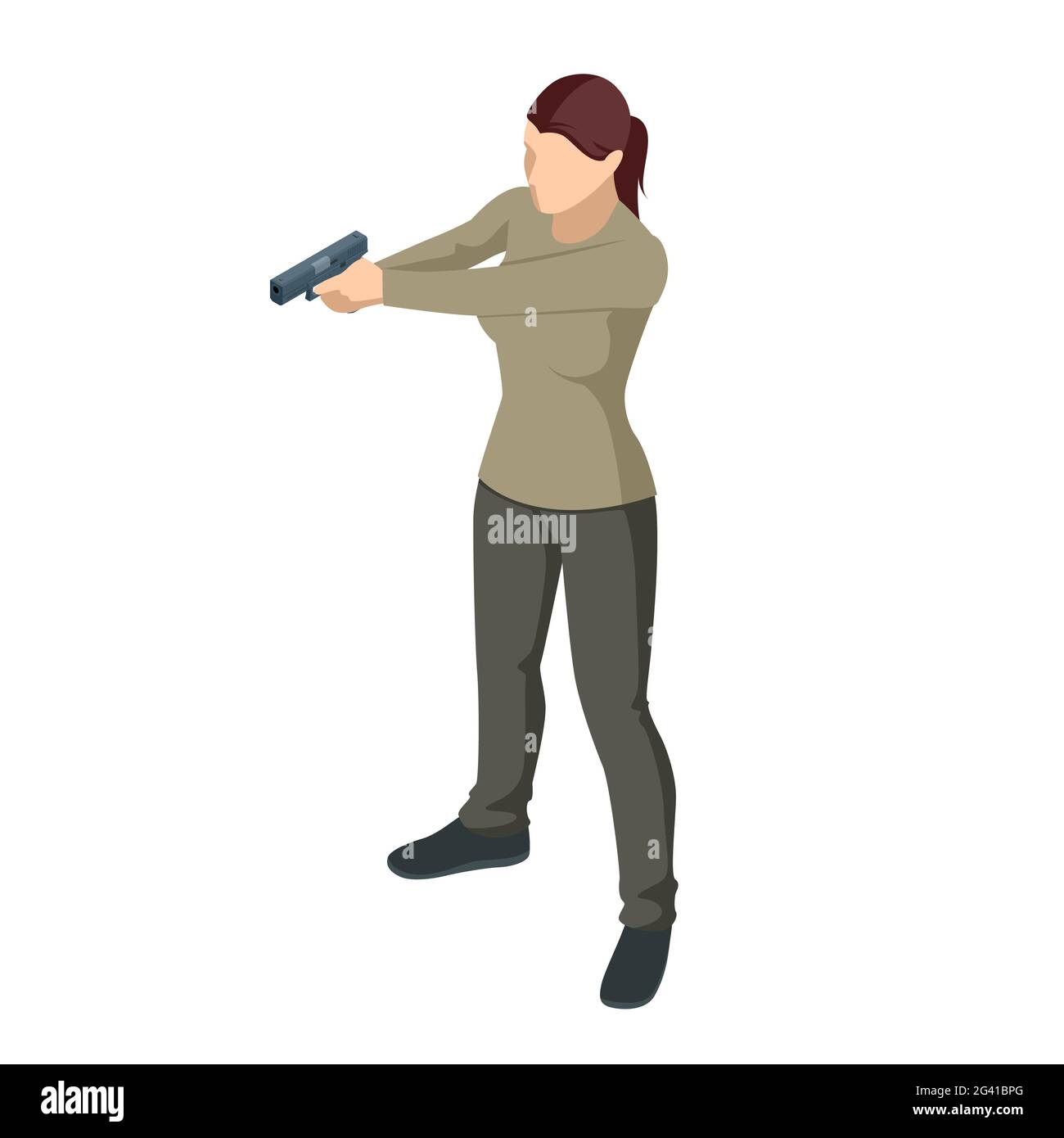 Woman pointing gun Stock Vector Images - Alamy