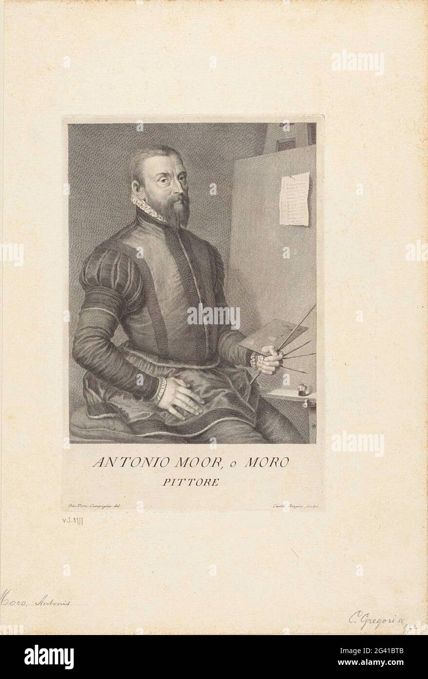 Portrait of artist Anthonis Mor; Portraits of artists Stock Photo - Alamy