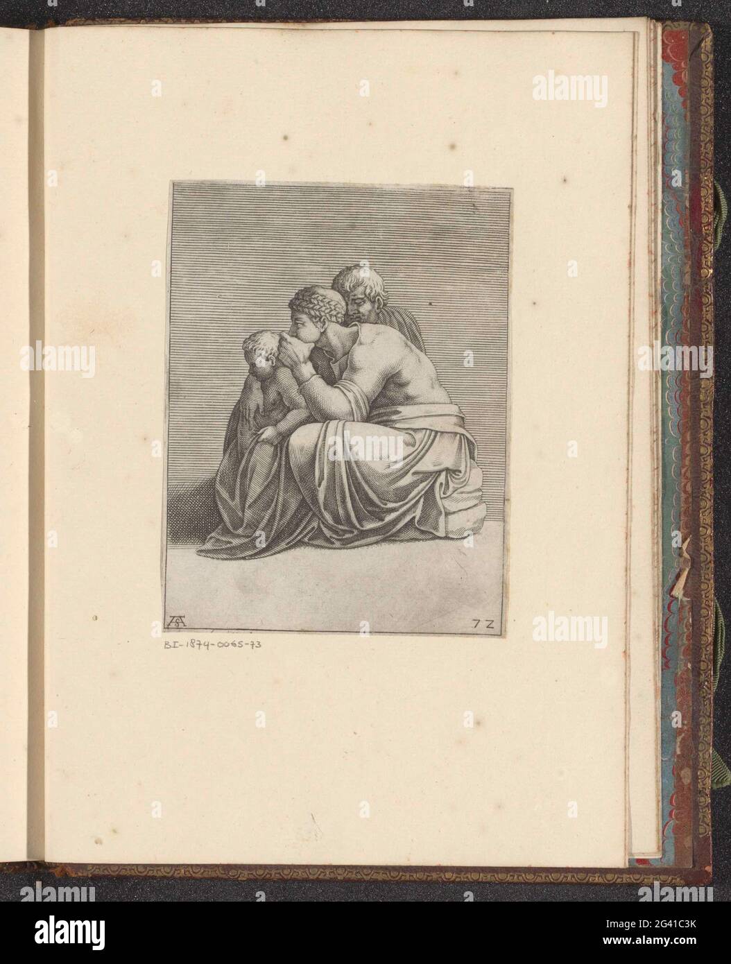 Sitting woman with man and child; Paintings in the Sixtin Chapel ...