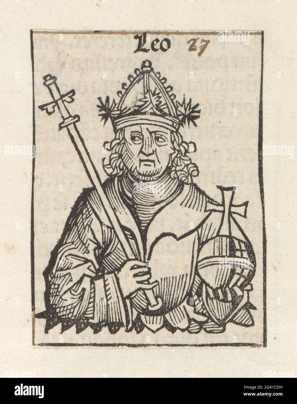 Emperor Leo I van Byzantium; Leo; Liber chronicarum. A flower celk with ...