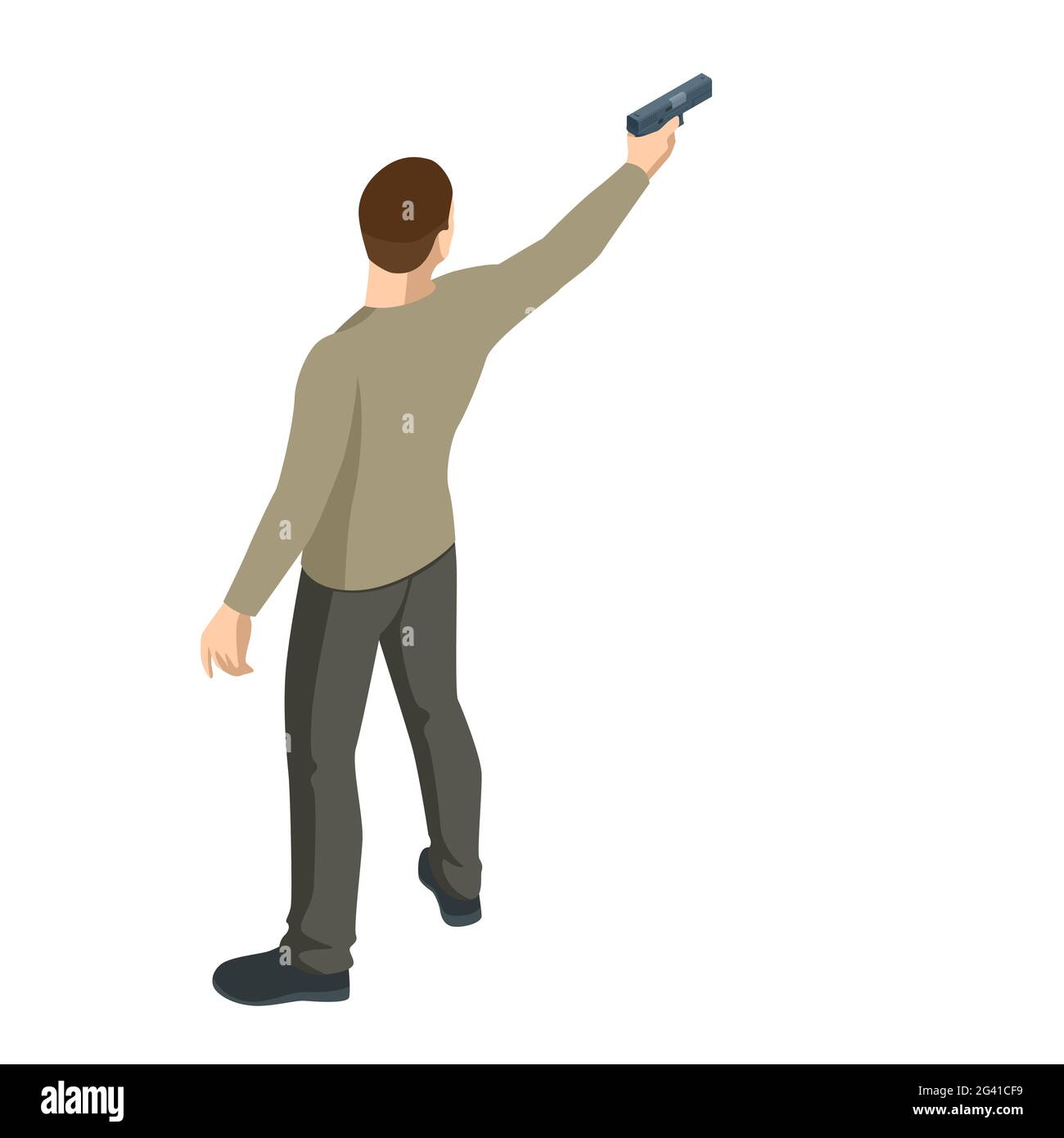 Gunman silhouette Stock Vector Images - Alamy