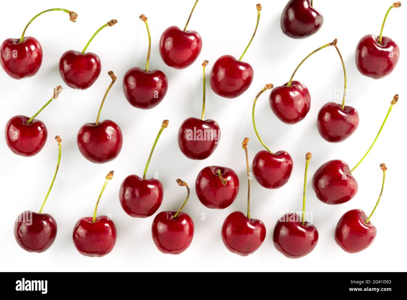 Red cherries isolated on white, design for backgrounds and textures ...