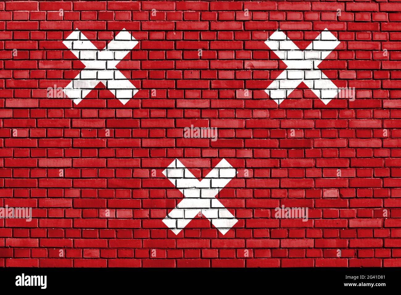 Flag of Breda painted on brick wall Stock Photo - Alamy