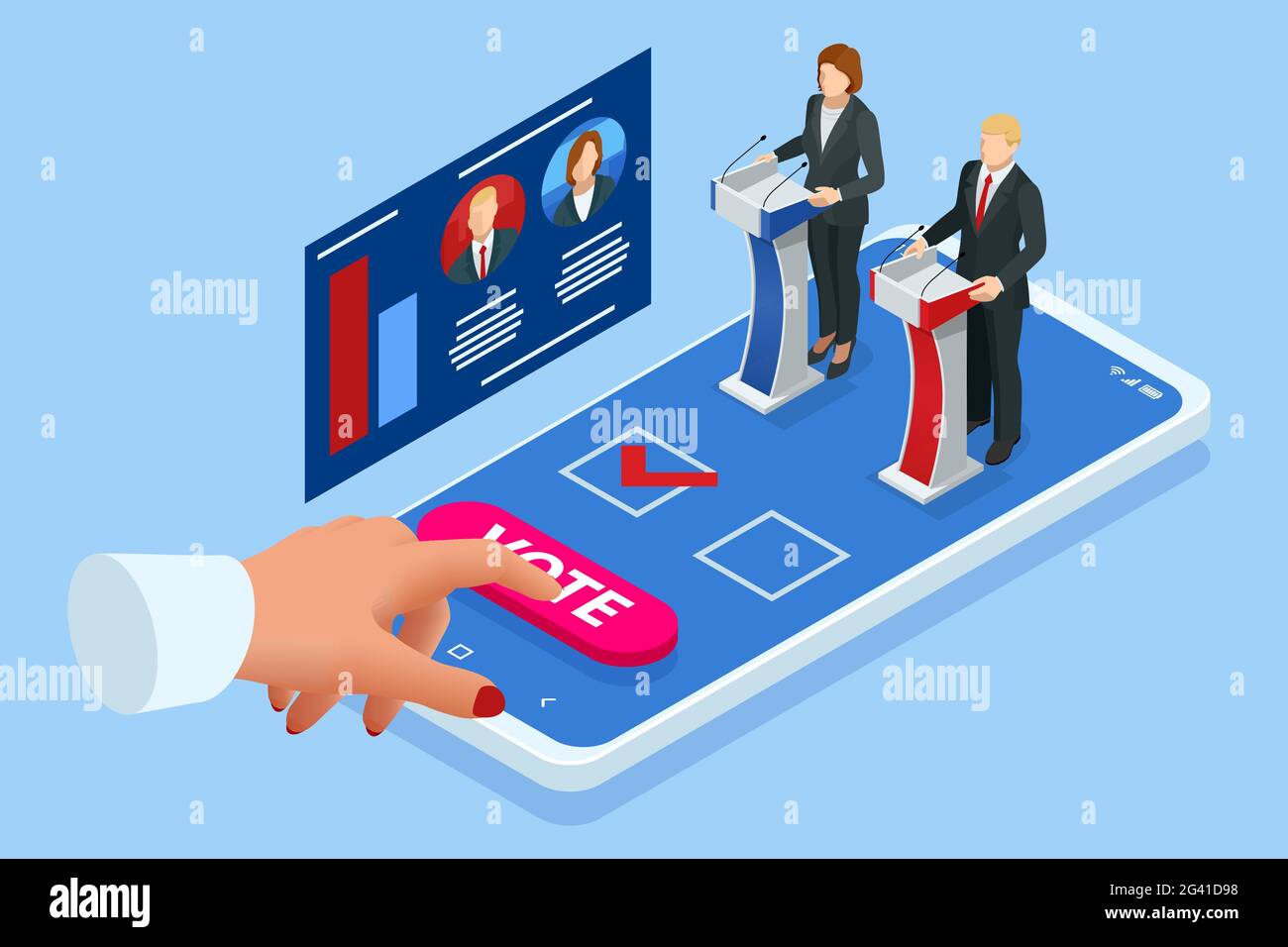 Isometric Online Voting and Election Concept. E-voting, Election ...