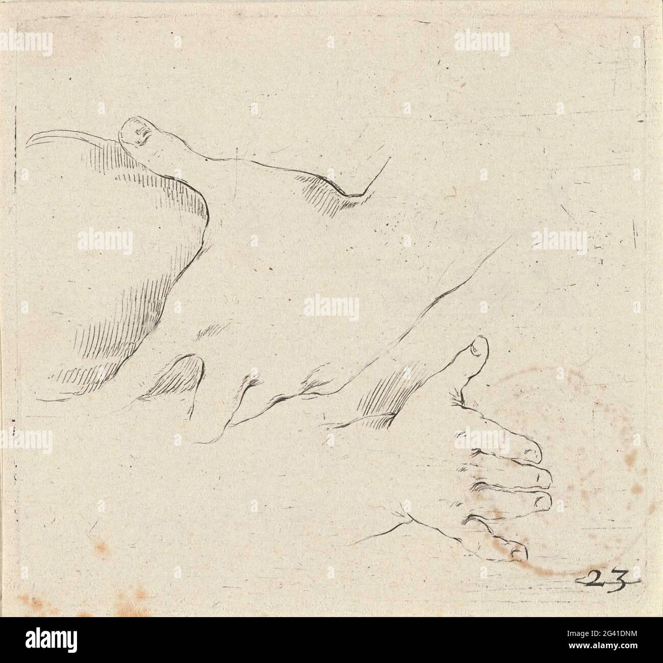 Two Hands; Examples for portraits; Collection of various pieces used ...