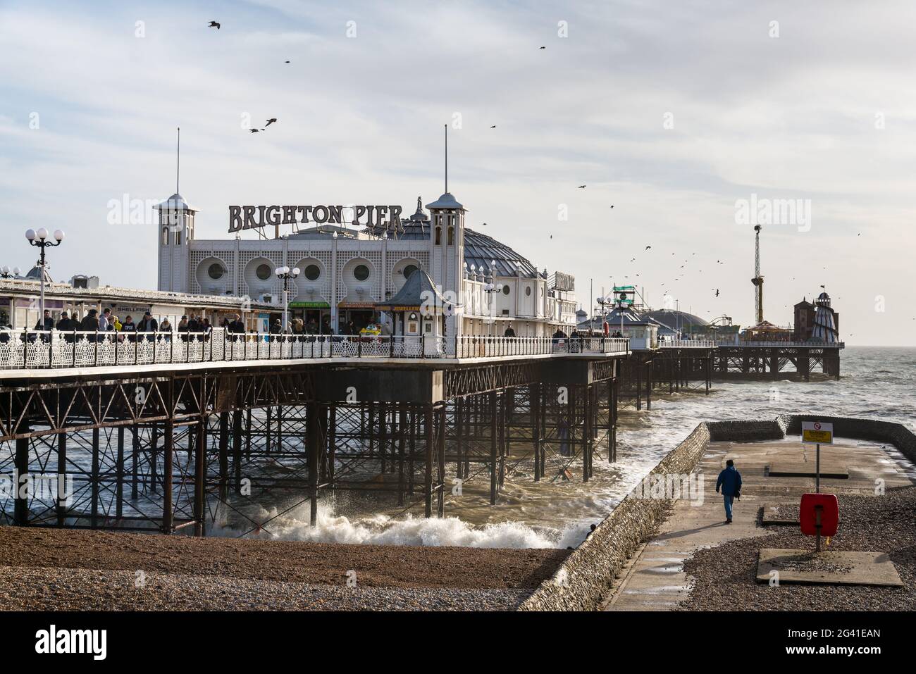 Brighton pier flag hi-res stock photography and images - Alamy