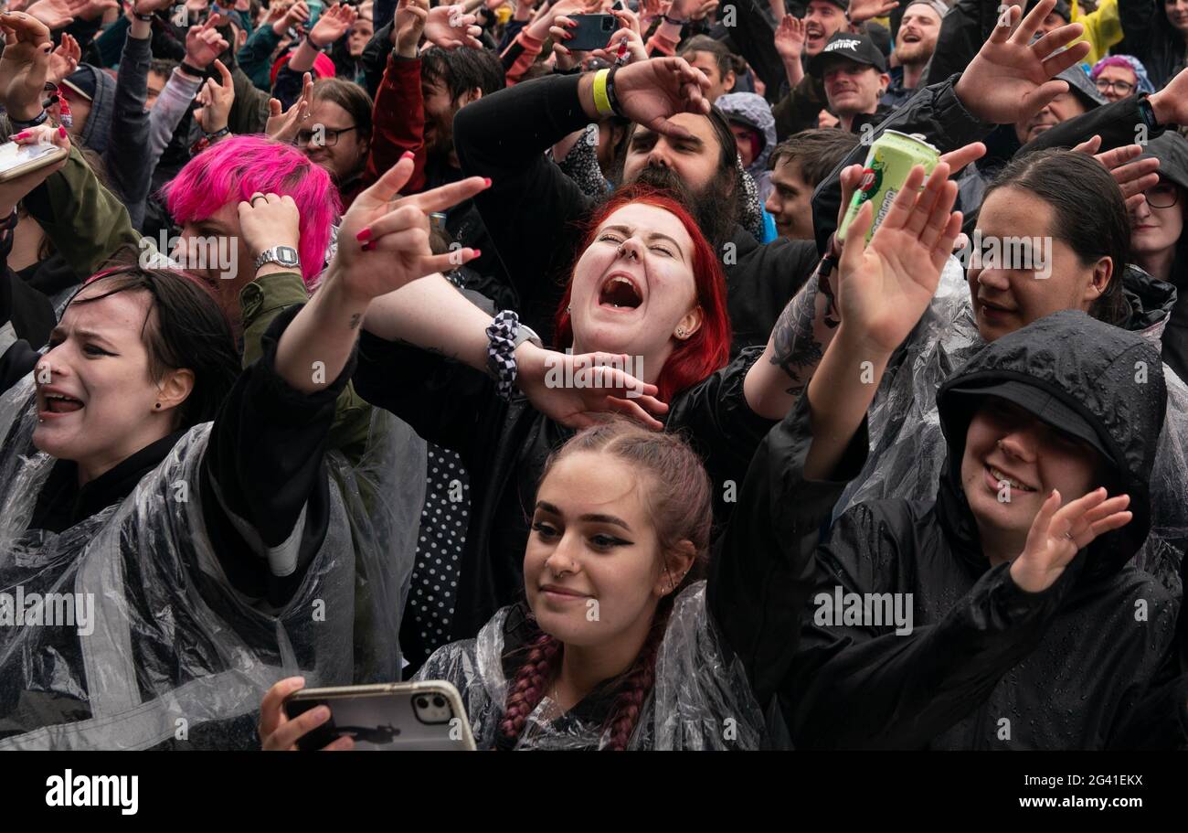 Festivalgoers on the first day of Download Festival at Donington Park ...