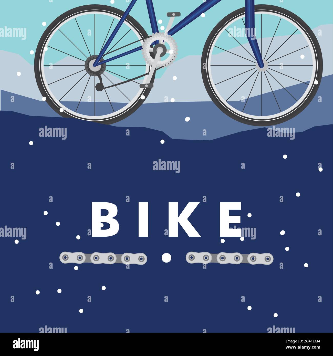 Bike card of cycle with blue banner Stock Vector Image & Art - Alamy