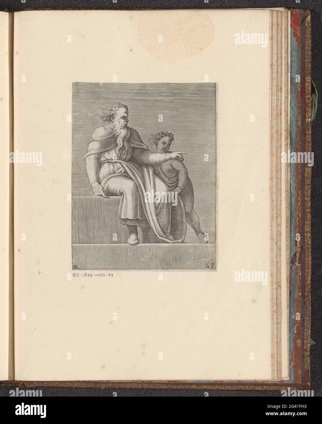 Pointing old man with child; Paintings in the Sixtin Chapel. Figures ... Pointing old man with child; Paintings in the Sixtin Chapel. Figures ...