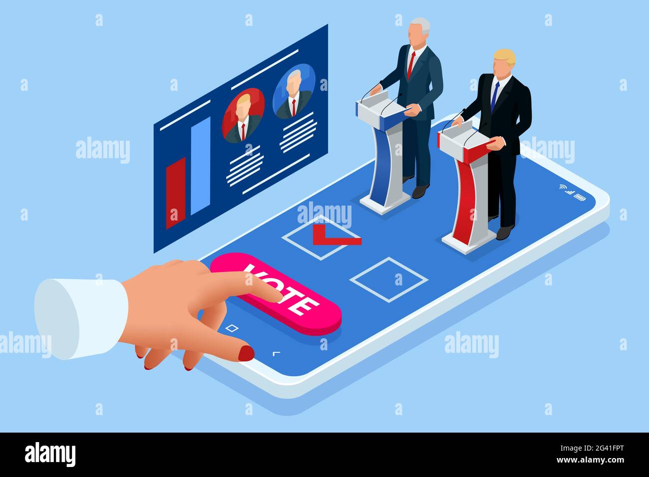 Isometric Online Voting and Election Concept. E-voting, Election ...