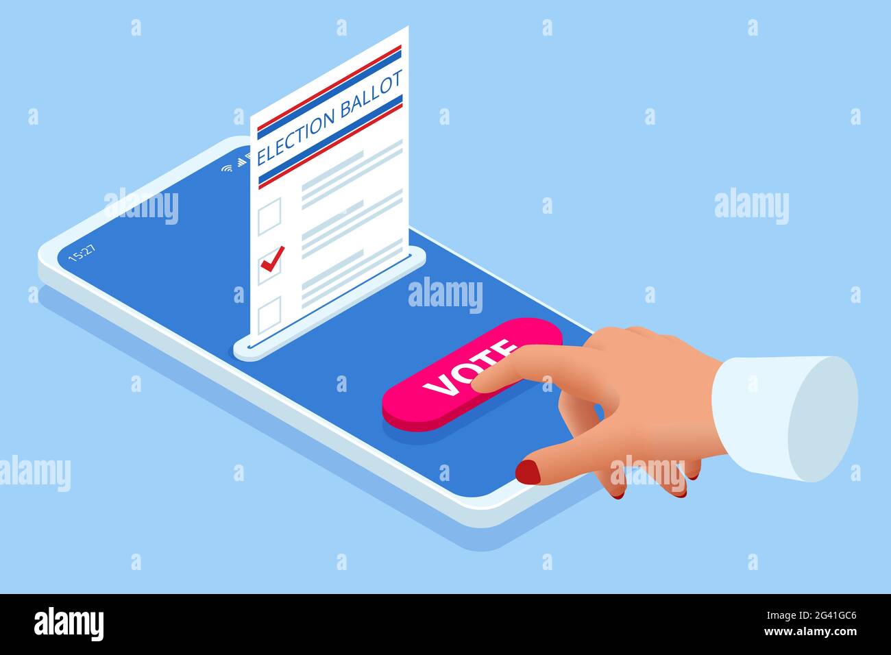 Isometric Online Voting and Election Concept. E-voting, Election ...