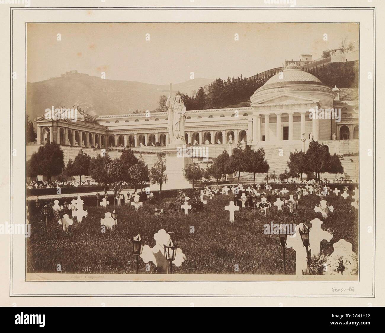 View of the Staglieno cemetery in Genoa; Genova, Camposanto. Part of ...