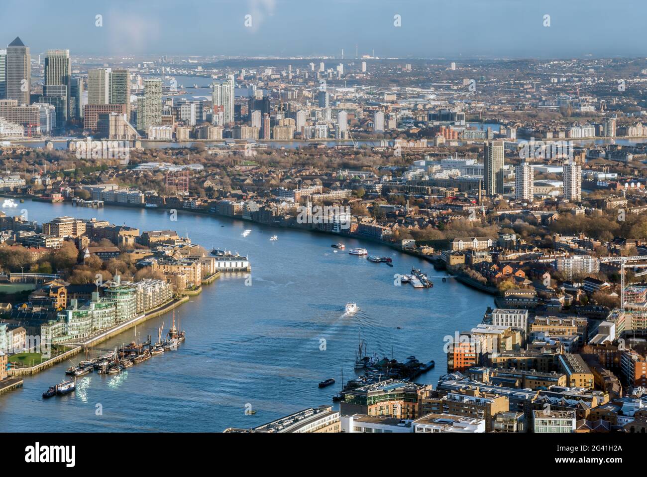 Aerial view of london docklands hi-res stock photography and images - Alamy