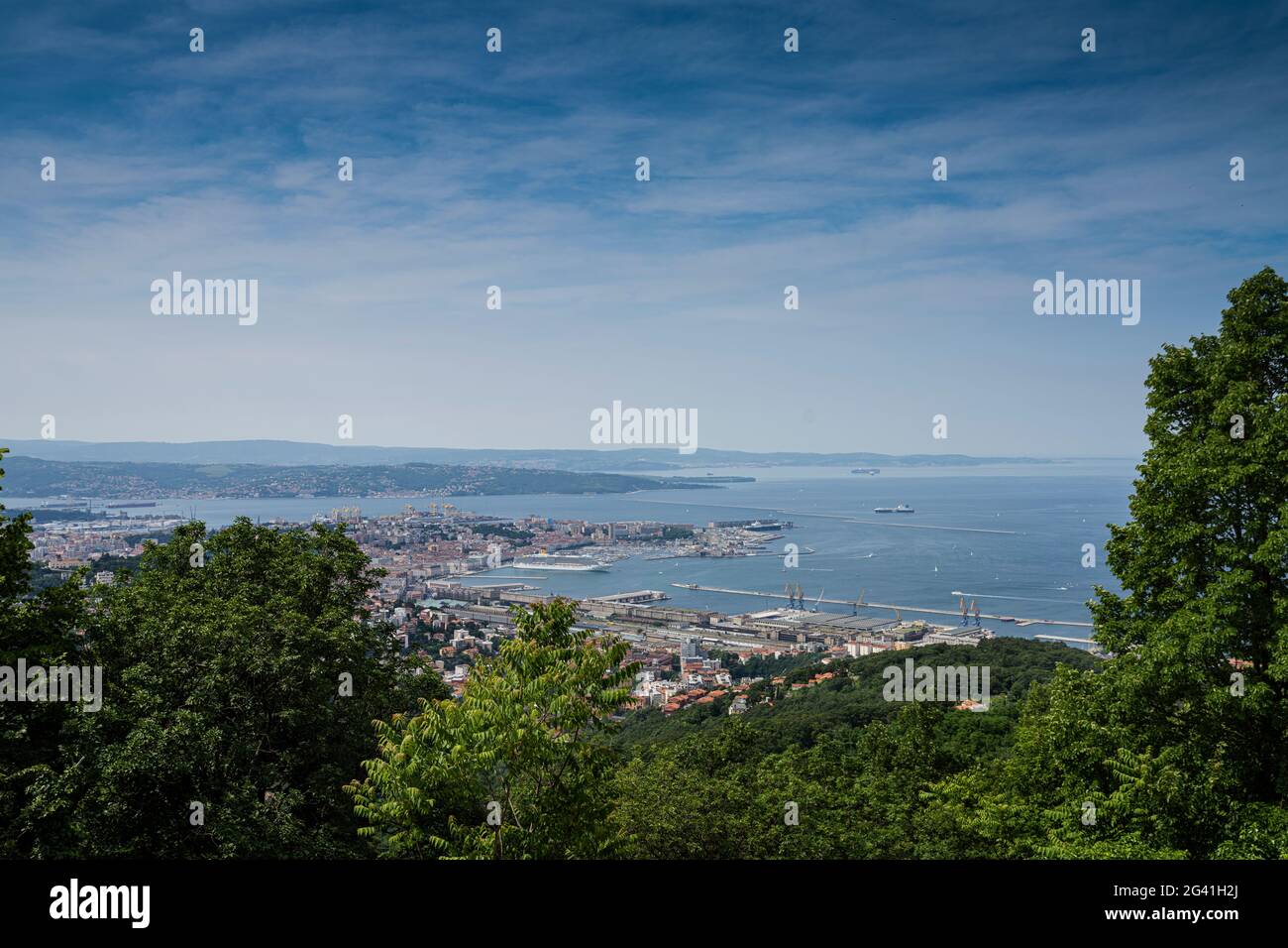 Trieste, Italy. June 13, 2021. The panoramic view of the city Stock ...